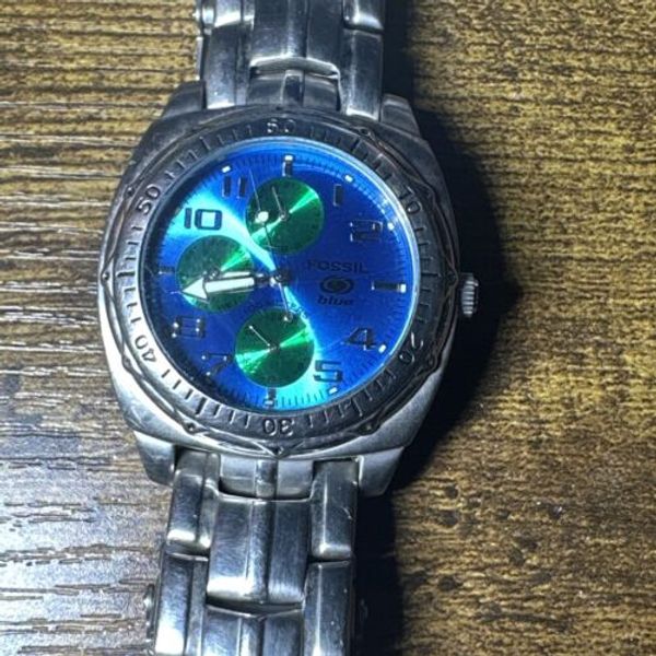 fossil blue mens watch 100 meters Vintage | WatchCharts Marketplace