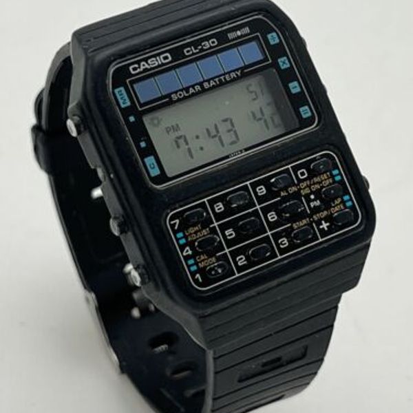 Vintage Casio CL-30 Solar Calculator Watch - RARE - FOR PARTS OR REPAIR ...