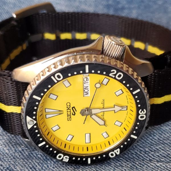 Seiko Yellow Diver SKXA35 SBSA193 custom mod Bumblebee Dive watch NH36 Sapphire | WatchCharts ...
