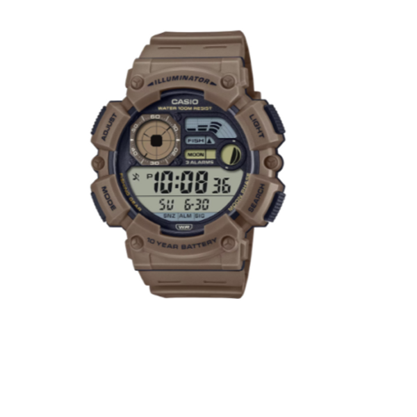 Casio Illuminator LED Light Moon Phase Brown Color Men's WS-1500H-5AVCF ...