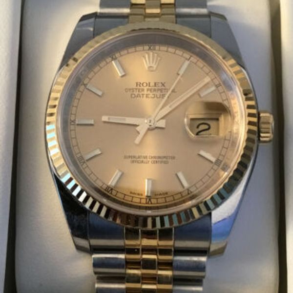 Rolex Datejust 36mm Fluted Bezel 2-Tone 18K/SS Jubilee Hidden Crown ...