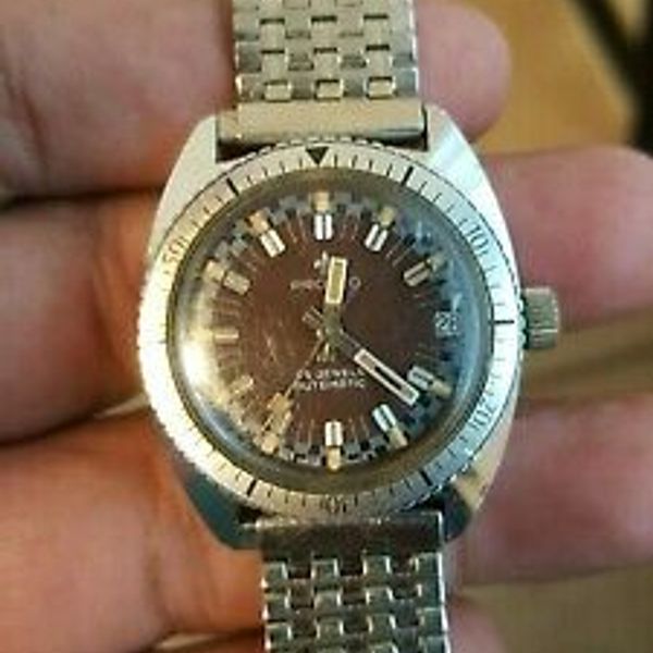 VINTAGE PRONTO DIVER 25 JEWELS 34mm - 37mm WITH THE CROWN AUTOMATIC ...