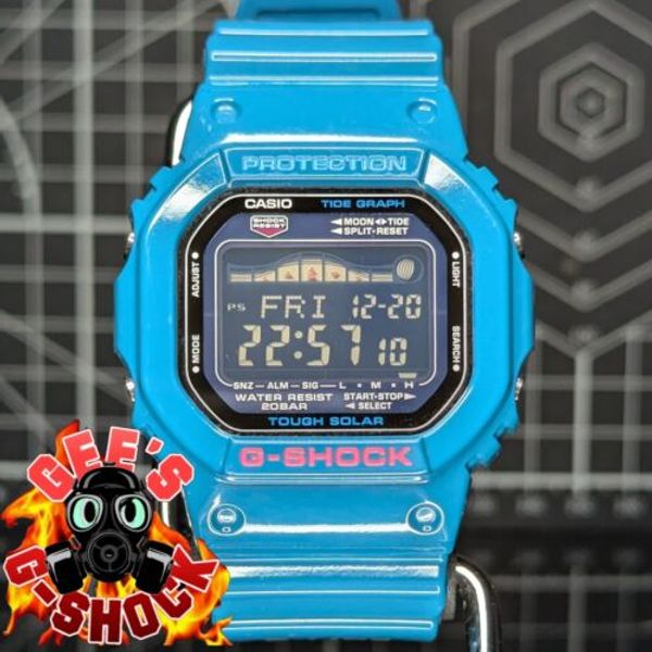 Casio G-Shock GRX-5600 G-LIDE Solar Tide Graph Moon Data Blue Square ...