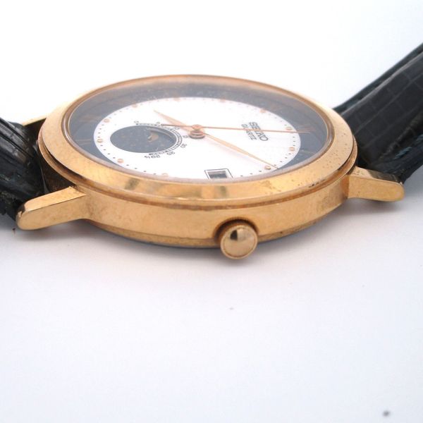 Vintage Seiko 6F22-8029 Moon Phase Men's Quartz Watch 37mm ...