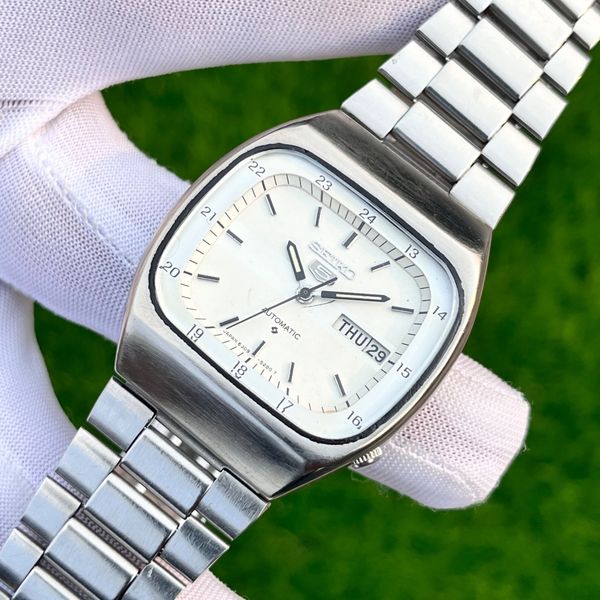 Vintage Seiko 5 Railway Time TV Shape Automatic Japan Made Menâ s Watch ...