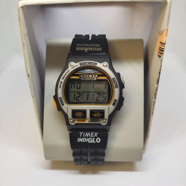 Timex Ironman Watch Vintage Indigo Triathlon Original Ruber Band Iron ...