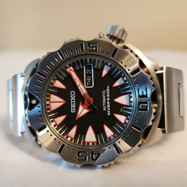 Seiko SRP313 2nd Gen MONSTER "Dracula" Cal. 4R36 Men's Automatic Diver ...
