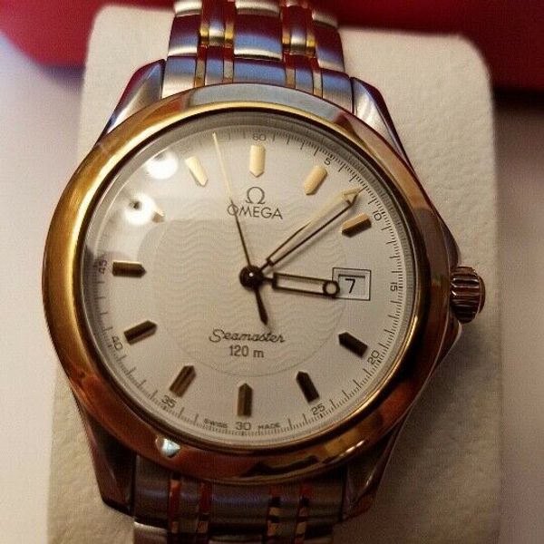 Omega Seamaster 120m 18K Gold Bezel & Stainless Steel Quartz Men's ...