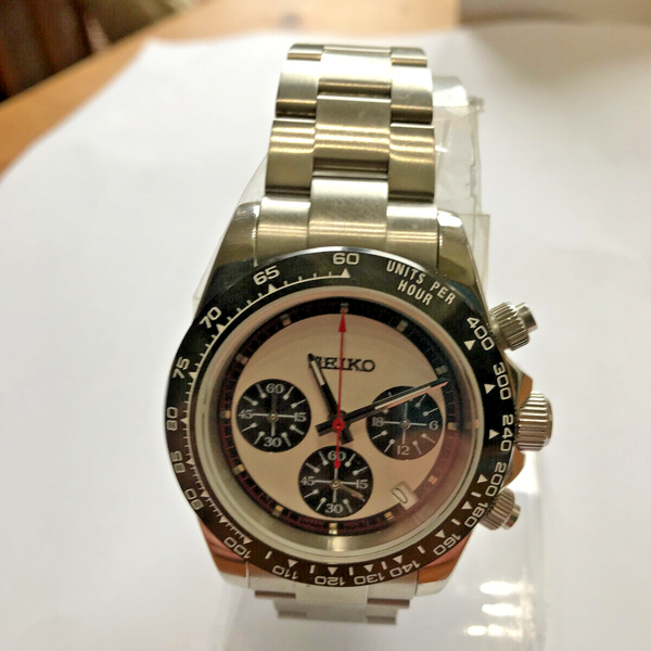 Seiko Mod VK63 Hybrid Movement Paul newman Daytona V63 Flyback ...