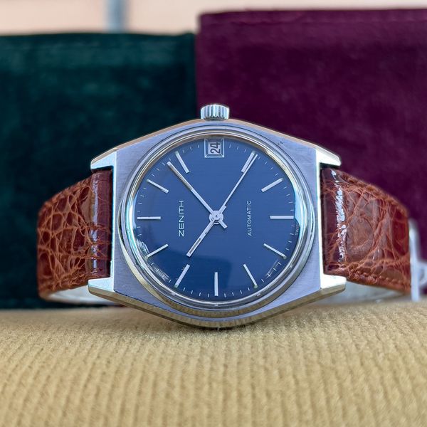 Zenith Surf 01.1670.380 Steel Case Blue Dial Automatic Winding Vintage ...