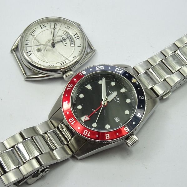 ROTARY GMT & Cambridge Day Date Men's Wristwatch x 2 WORKING ...