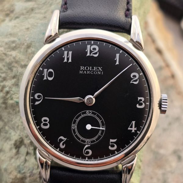 ROLEX MARCONI A CUERDA DE HOMBRE DIAL RESTAURADO COLOR NEGRO CAJA ...
