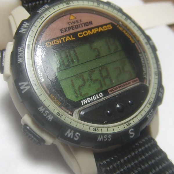 Timex Expedition Digital Compass Indiglo 820 CR1620 Watch New Battery ...