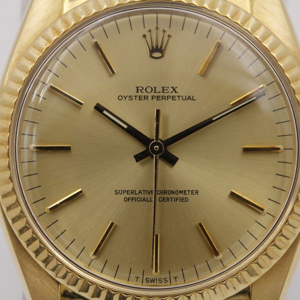 FSOT: ROLEX 1013 Solid 18k Yellow Gold - Vintage Oyster Perpetual ...