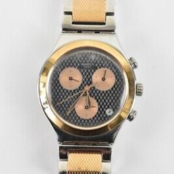 Swatch Irony Grill Chill Chronograph Stainless Steel Women's Watch ...