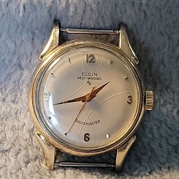 Vintage 1950's Elgin ShockMaster Self-Winding Men's Watch, Art Deco ...