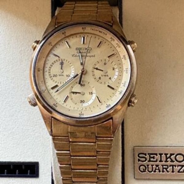 VTG Seiko Quartz Chrono Menâ s Wristwatch (Gold Tone) 7A28-7029 Extra Links | WatchCharts ...
