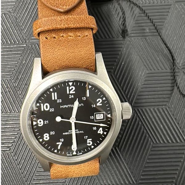 Hamilton Khaki Field Men's Mechanical Stainless Steel Black Dial Watch ...