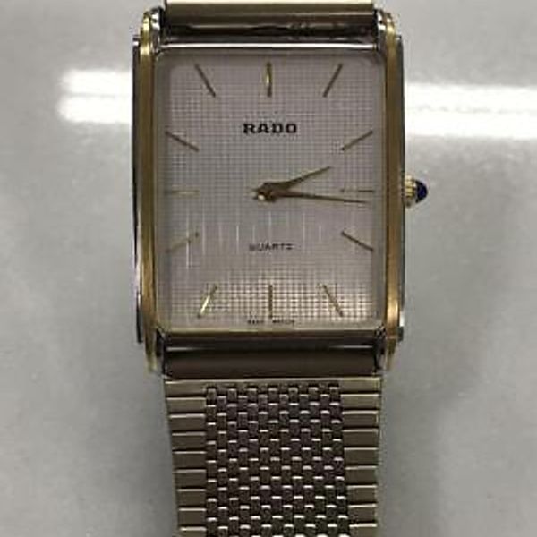 Rado Watch Men's Rectangle Silver Vintage Swiss Made Quartz ...