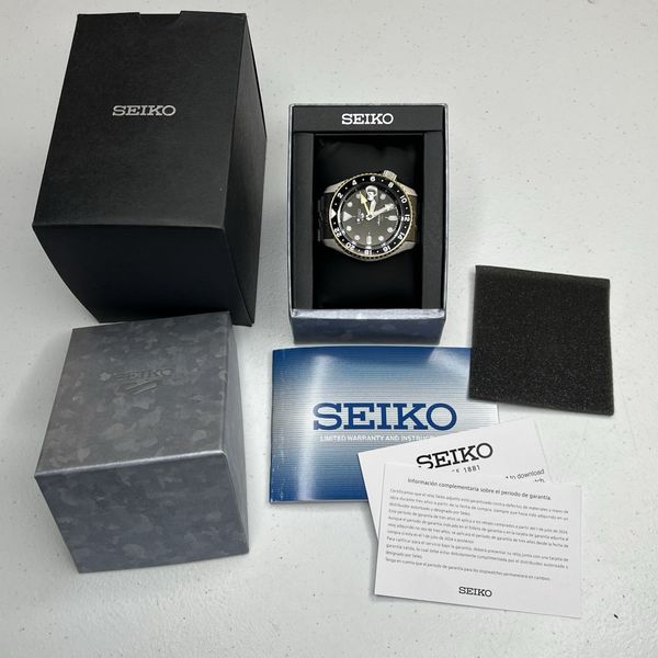 Seiko 5 Five Sports SSK021 SKX GMT Automatic Watch 100m Gold Bezel Made ...
