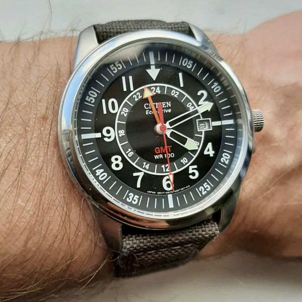 Citizen Eco Drive 180 WR100 World Timer GMT Watch - BJ9130-05E vgc RARE ...