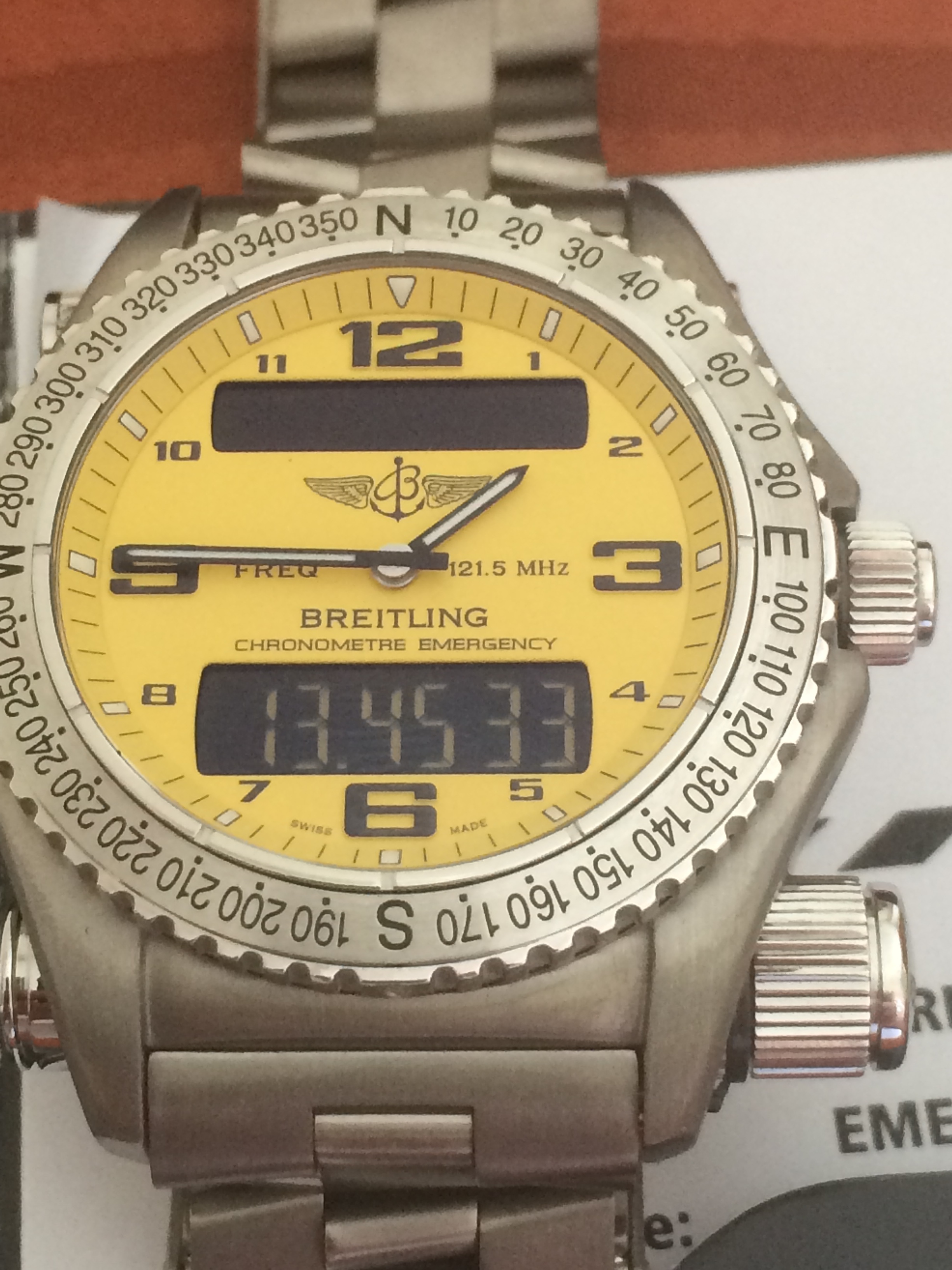 FS Breitling Emergency yellow dial, E76321, PRO 2 Bracelet ...