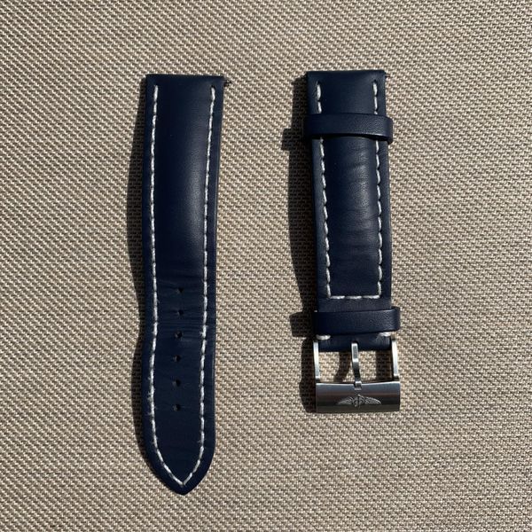 [WTS] Breitling Blue Calfskin Leather Strap Standard Size 22/20 $190 ...