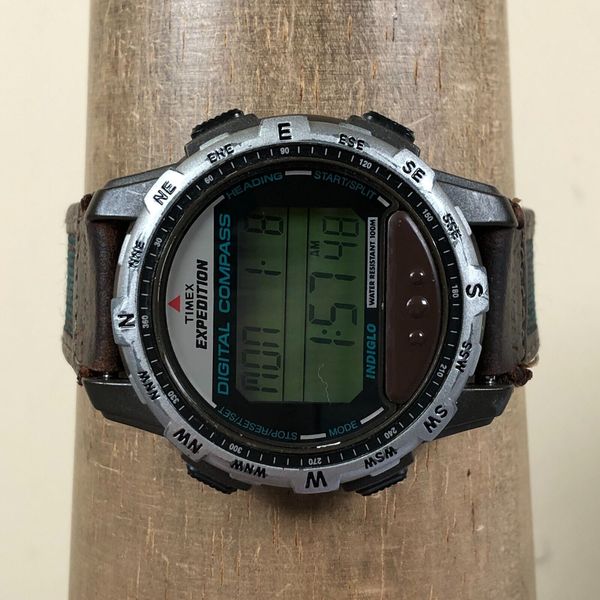 Vintage Timex Expedition Men Multifunction Digital Compass Quartz Watch ...
