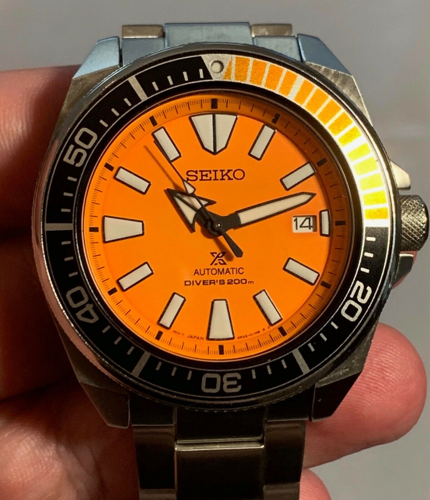 Seiko Orange Prospex diver with extra beads of rice bracelet ...
