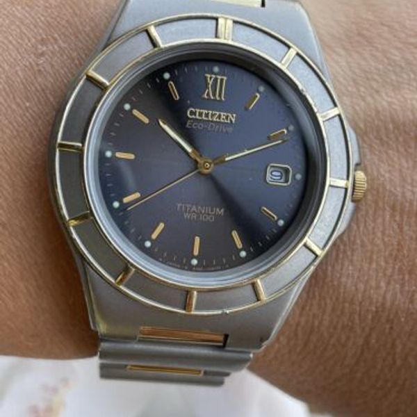 Citizen Eco Drive WR100 Titanium Quartz Mens 38mm | WatchCharts Marketplace