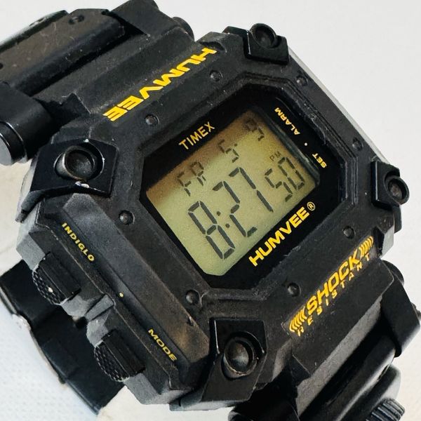 Vintage Timex Humvee Shock Men's Black Yellow Digital Watch 1999 ...