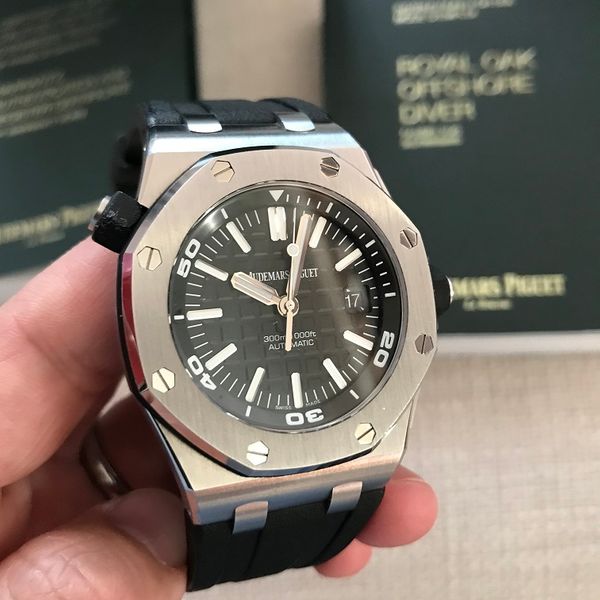 FSOT: AUDEMARS PIGUET (AP) Royal Oak Offshore Diver 15710ST Black Dial ...