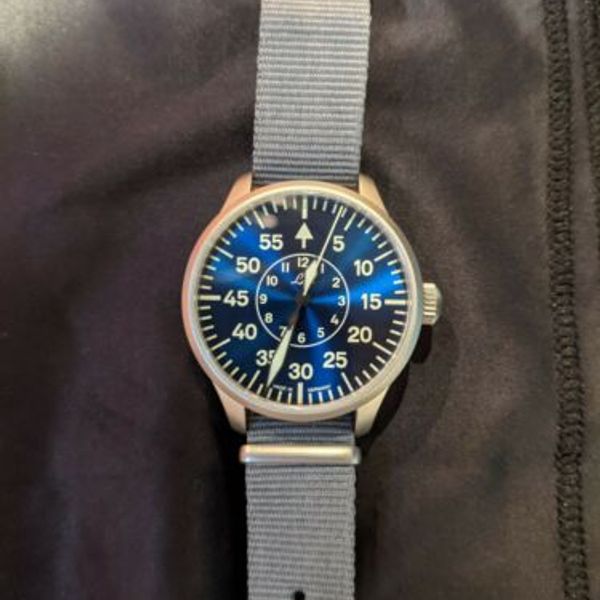 Laco Aachen Blaue Stunde 39mm Pilot Watch Blue Face Type B Flieger ...