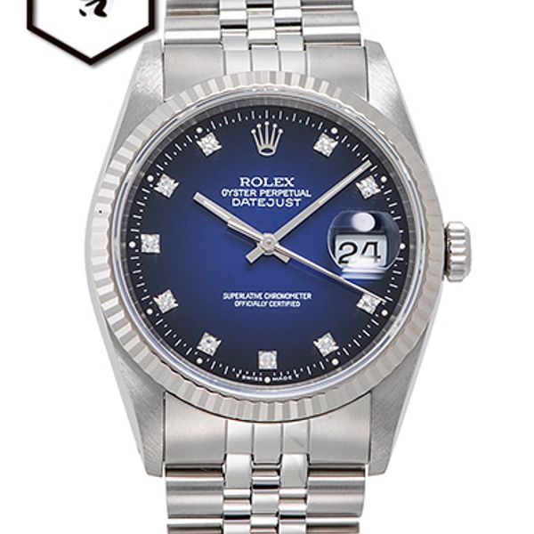 [Used] Rolex 3-year warranty Datejust Ref.16234G Blue (ROLEX Datejust ...