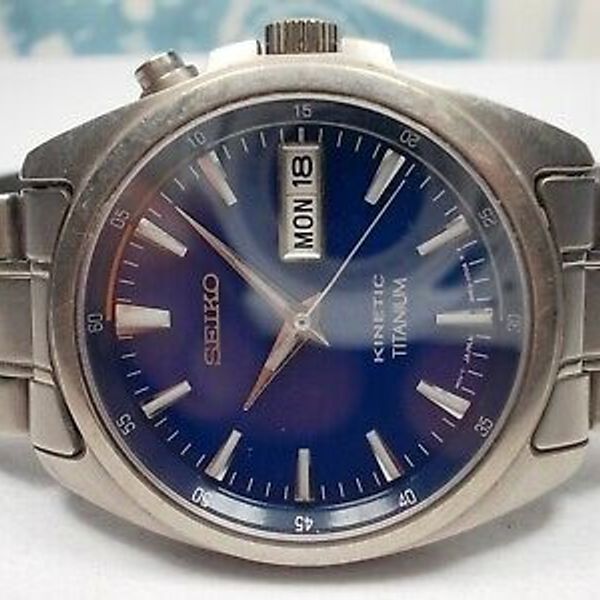 SEIKO KINETIC TITANIUM DAY/DATE MEN'S WATCH 5M43-0E50 | WatchCharts ...
