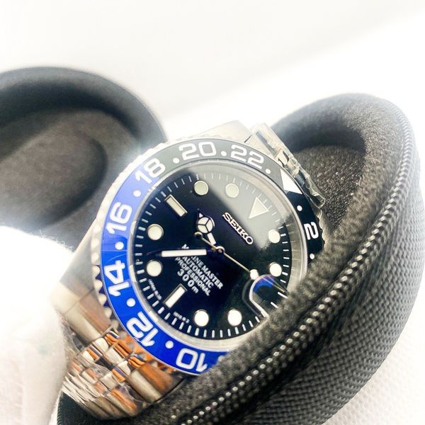 Seiko MOD GMT BATMAN Mod Automatic Watch Custom NH35 Movement ...
