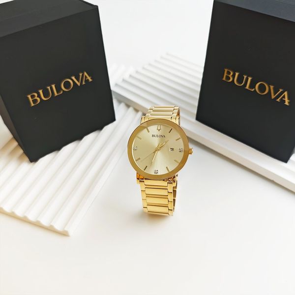 Bulova Modern Futuro 97D115 Gold-Tone Diamond Dial Quartz Men's 42mm ...