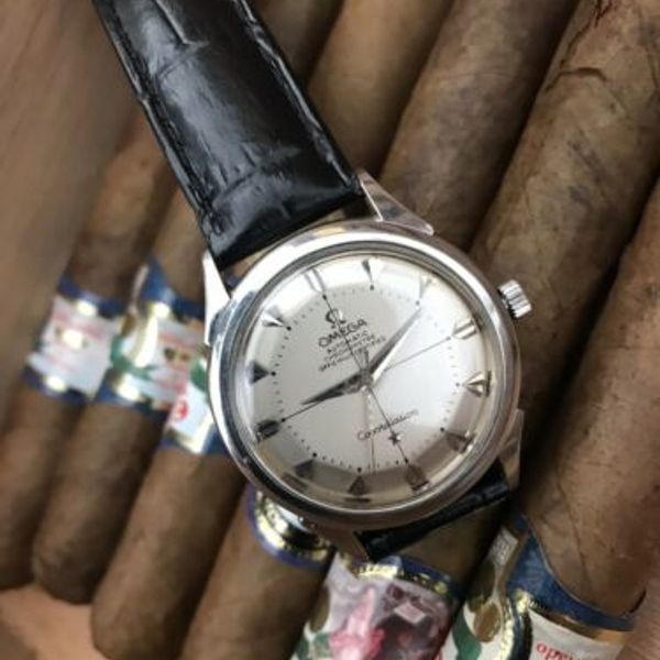 1956 Omega Constellation Ref. 2852 Pie Pan Arrow Head Markers Stainless ...