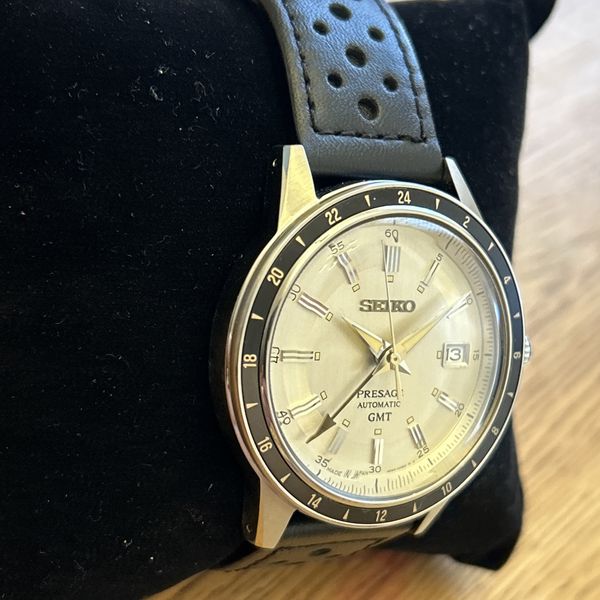 Seiko Presage Style60's GMT Automatic Ivory Dial Black Strap Men's ...