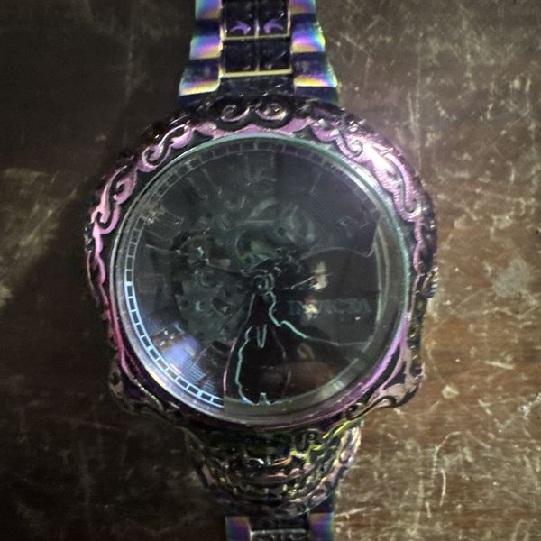 Invicta Artist Skull Automatic Skeletonized Iridescent Steel 50mm Watch ...