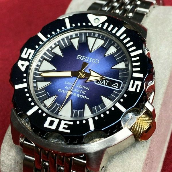 Seiko Blue Monster Limited Edition Automatic 4R36 200m Driver Watch ...
