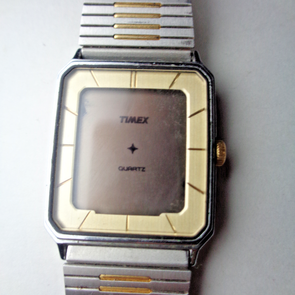 Rare Timex Illusion LCD Analog Watch Vintage Z Cell Gold Tone Digital ...