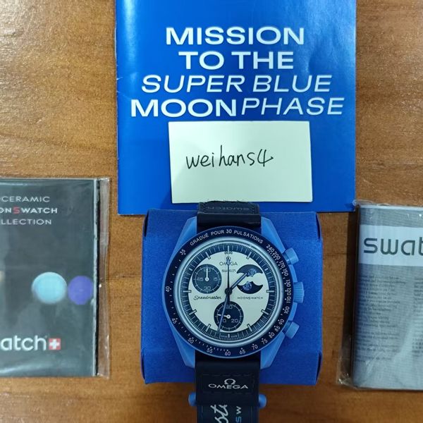 Swatch #Moons watch MISSION TO THE SUPER BLUE MOON PHASE | WatchCharts ...