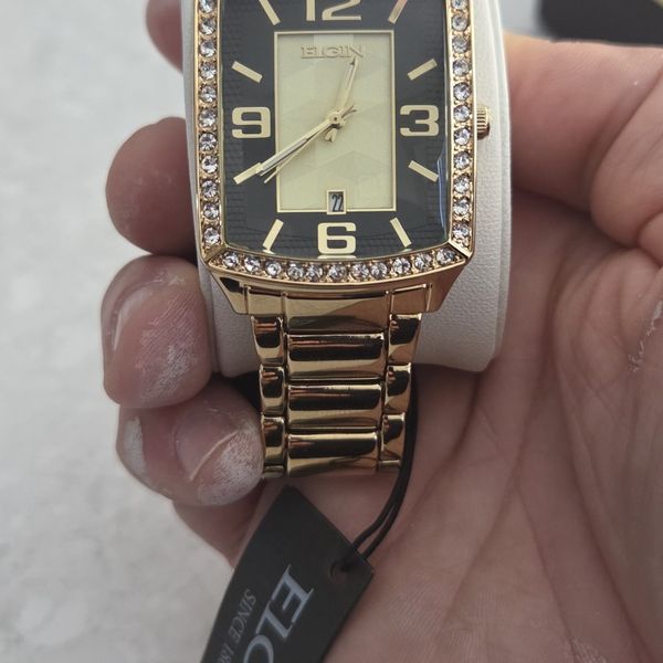 Elgin Men's Square Gold tone Watch Model FG160062 - BRAND NEW ...