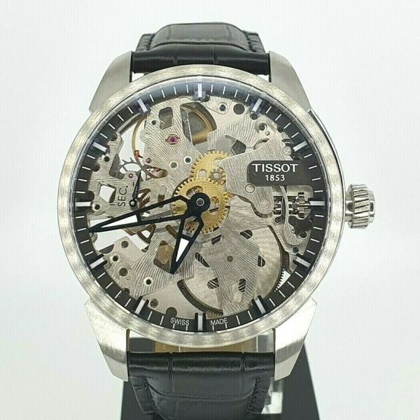 Tissot T-COMPLICATION SQUELETTE T070.405.16.411.00 Mechanical Leather ...