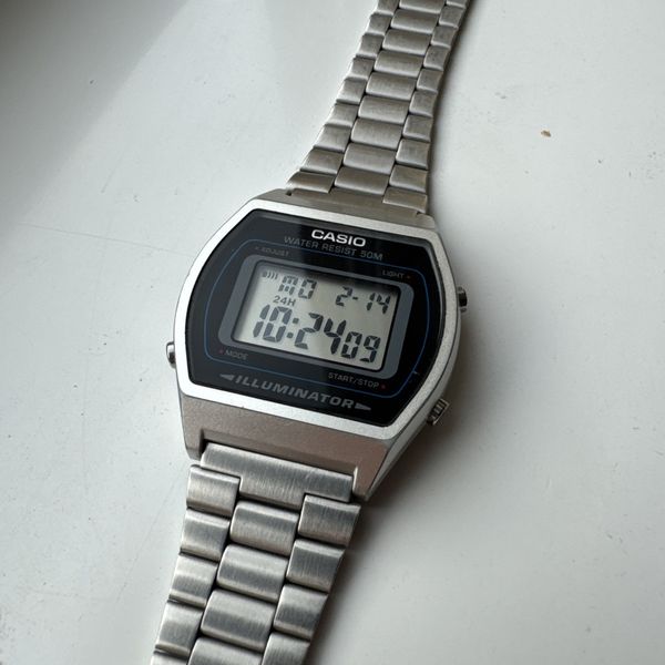 Casio B640WD-1A Vintage Series Illuminator Stainless Steel Band Digital ...