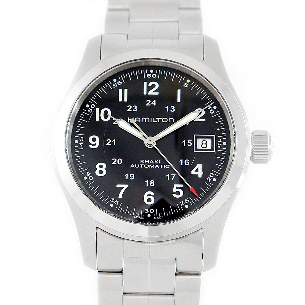 HAMILTON Hamilton Khaki Field H70455133 Date Black SS Stainless Steel ...