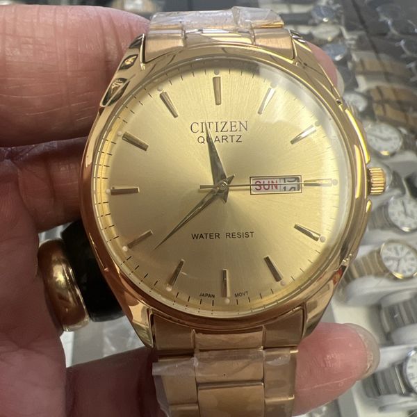 Citizen Quartz Menâ s Watch Gold Tone 50 M 2500-R12789 RC( ð ºNo Box ...