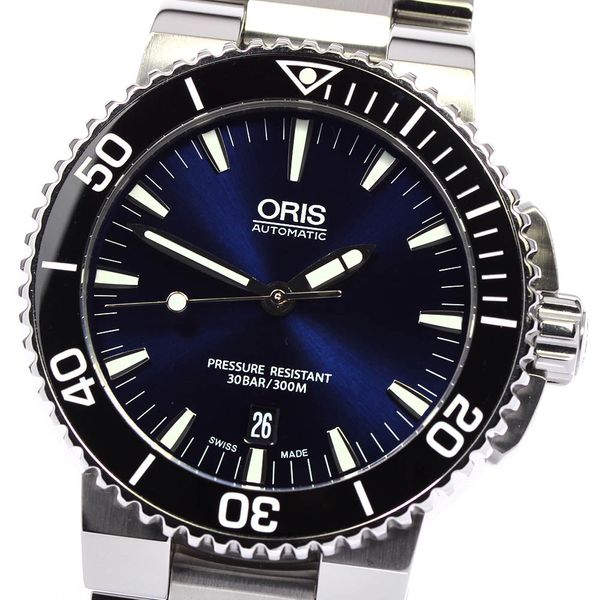 Good product ★ With box [ORIS] Oris Aquis Date 7653 Self-winding men's ...