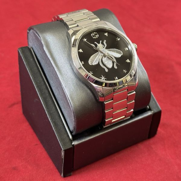 Gucci G-Timeless Black Bee Dial Stainless Steel Watch YA1264136 ...